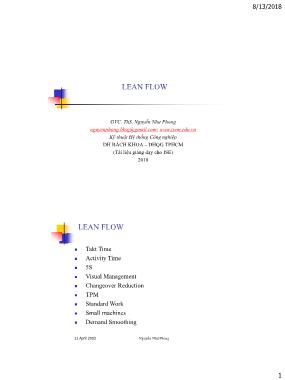 Bài giảng Lean production systems - Chapter 3: Lean flow - Nguyễn Như Phong