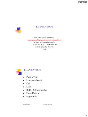 Bài giảng Lean production systems - Chapter 4: Lean layout - Nguyễn Như ...