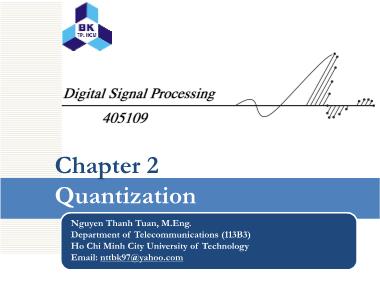 Bài giảng Digital signal processing - Chapter 2: Quantization - Nguyễn Thanh Tuấn