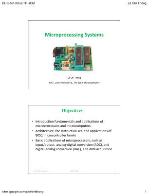 Bài giảng Microprocessing Systems - Chapter 1: Introduction to Microcontrollers - Lê Chí Thông