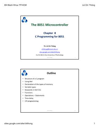 Bài giảng Microprocessing Systems - Chapter 8: C Programming for 8051 ...