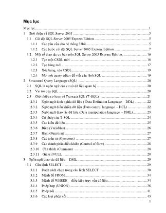 Giáo trình SQL Server 2005