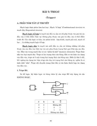 Giáo trình thực tập Kỹ thuật số - Bài 7: Trigơ (Trigger)