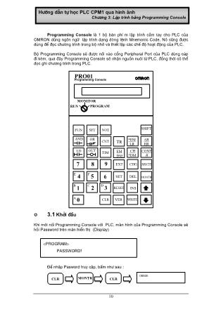 Tài liệu Hướng dẫn tự học PLC CPM1 qua hình ảnh - Chương 3: Lập trình bằng Programming Console
