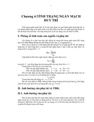 Giáo trình Ngắn mạch điện tử - Chương 4: Tình trạng ngắn mạch duy trì